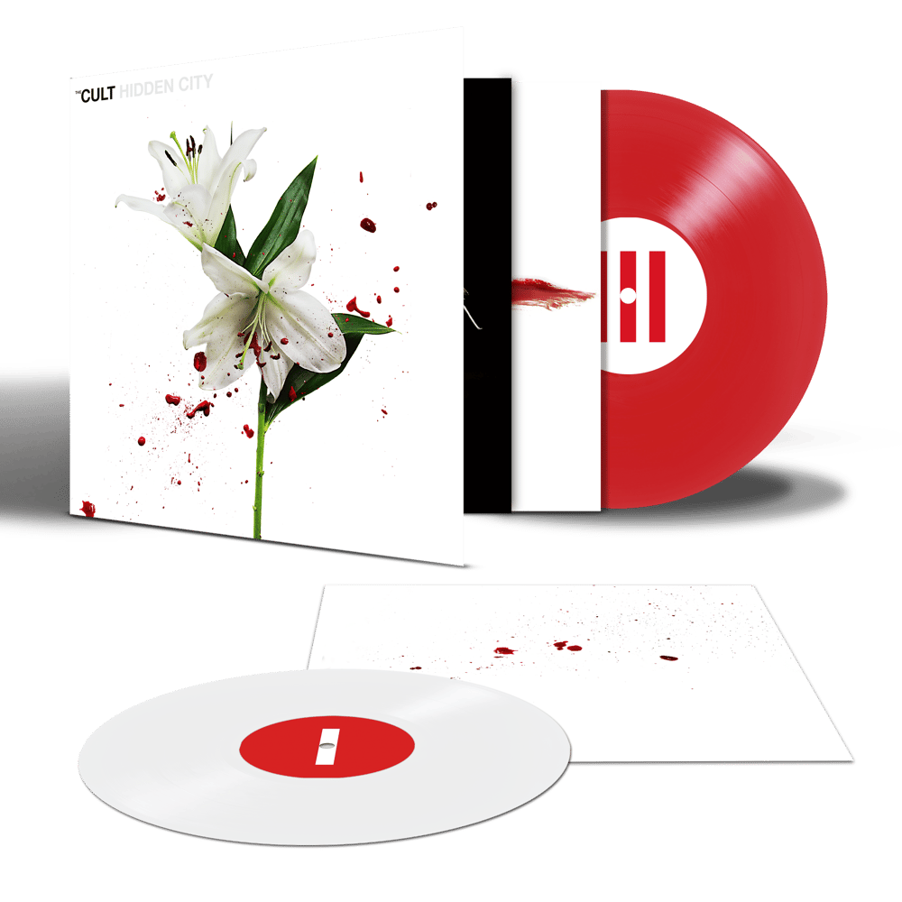 Official The Cult Store - The Cult - Hidden City Red & White Coloured Vinyl