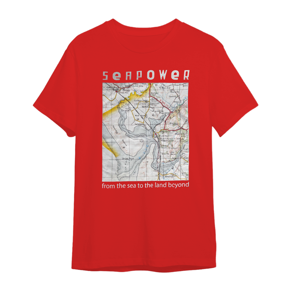 Sea Power Official Store - Sea Power - Sea Power Map Red T-Shirt