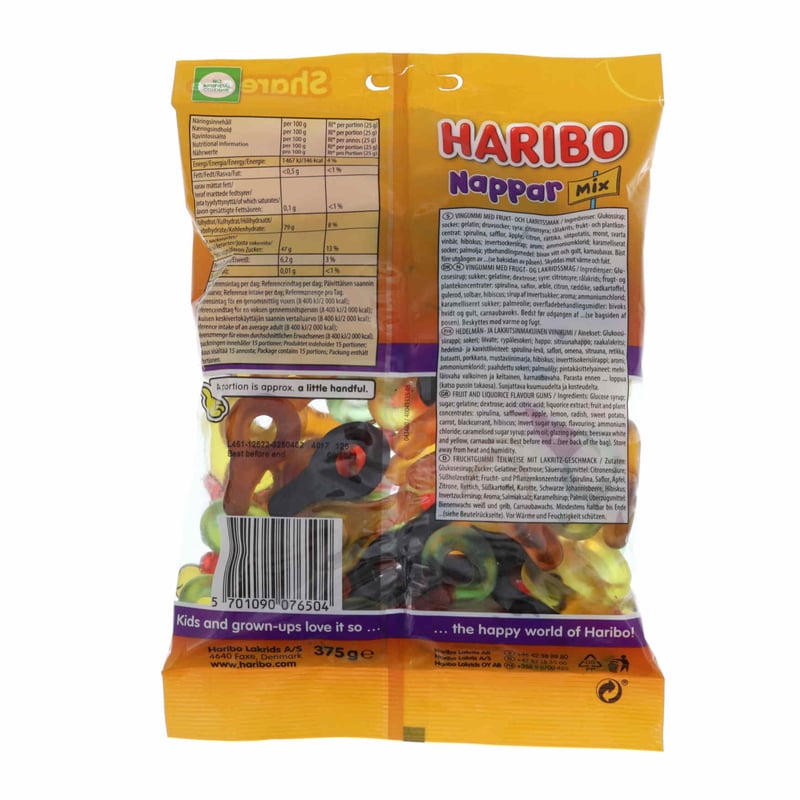 Haribo Nappar Mix 375g