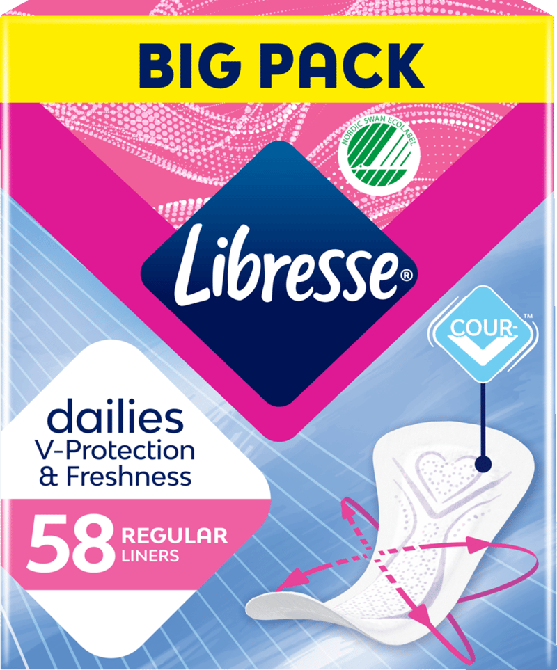 Libresse Trusseindlæg Regular Liners Big Pack 58 stk. - Grænsehandel ...