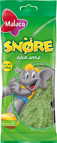 Snøre Sour Apple Malaco 94g