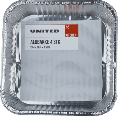 Alu Bakk 4 stk 20,4x 20,4x4,5 cm
