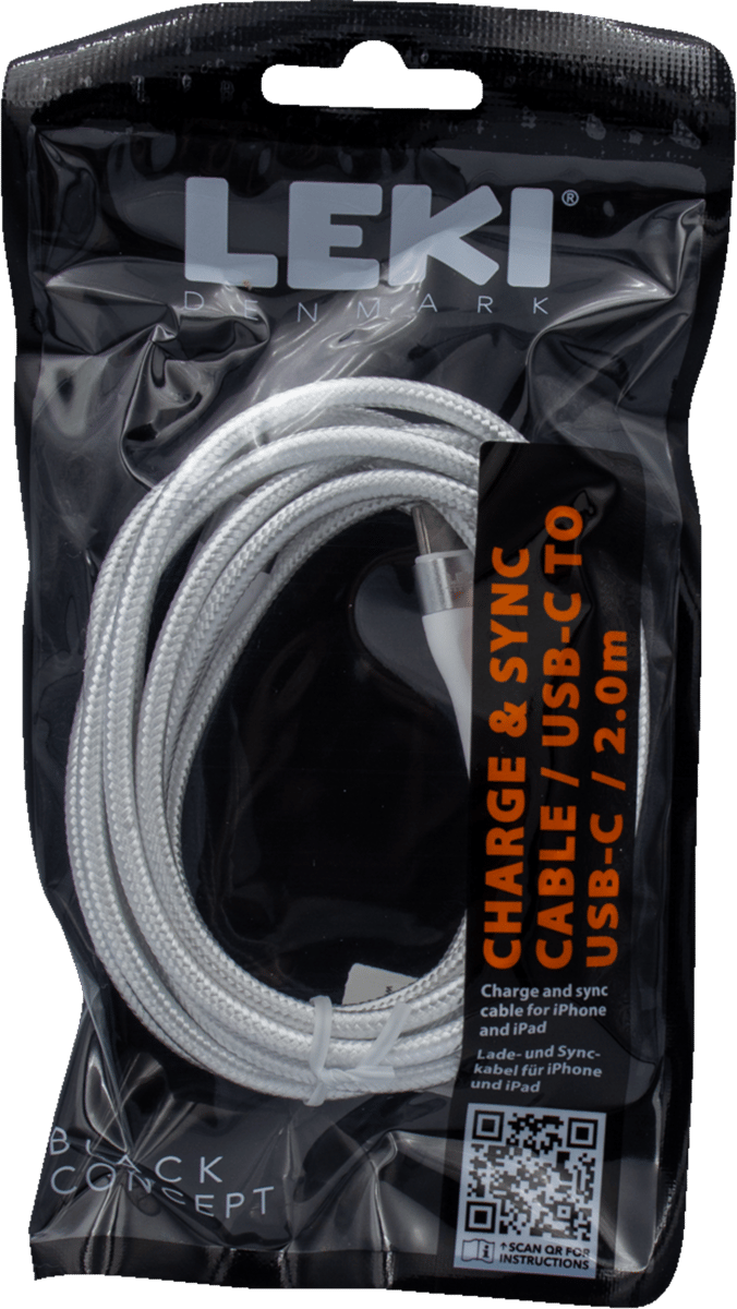 Leki Braided Kabel USB-C to USB-C 2.0 m
