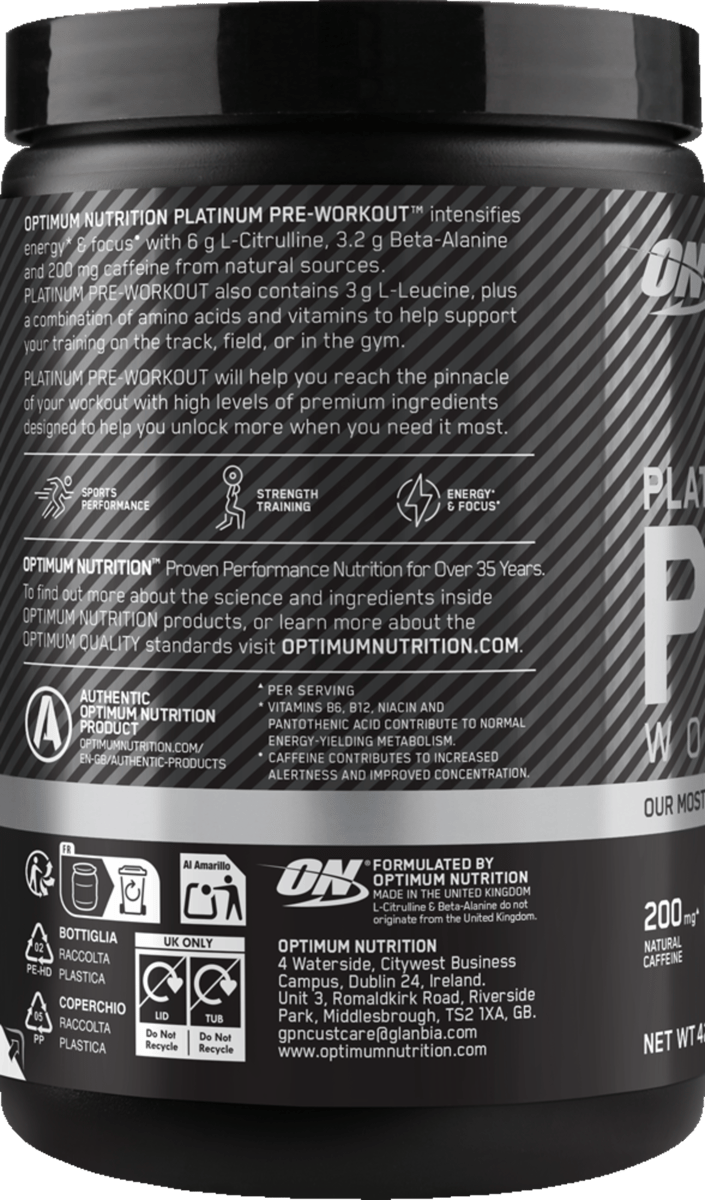 Opt. Nutr. Platinum PreWorkout Fruit Punch