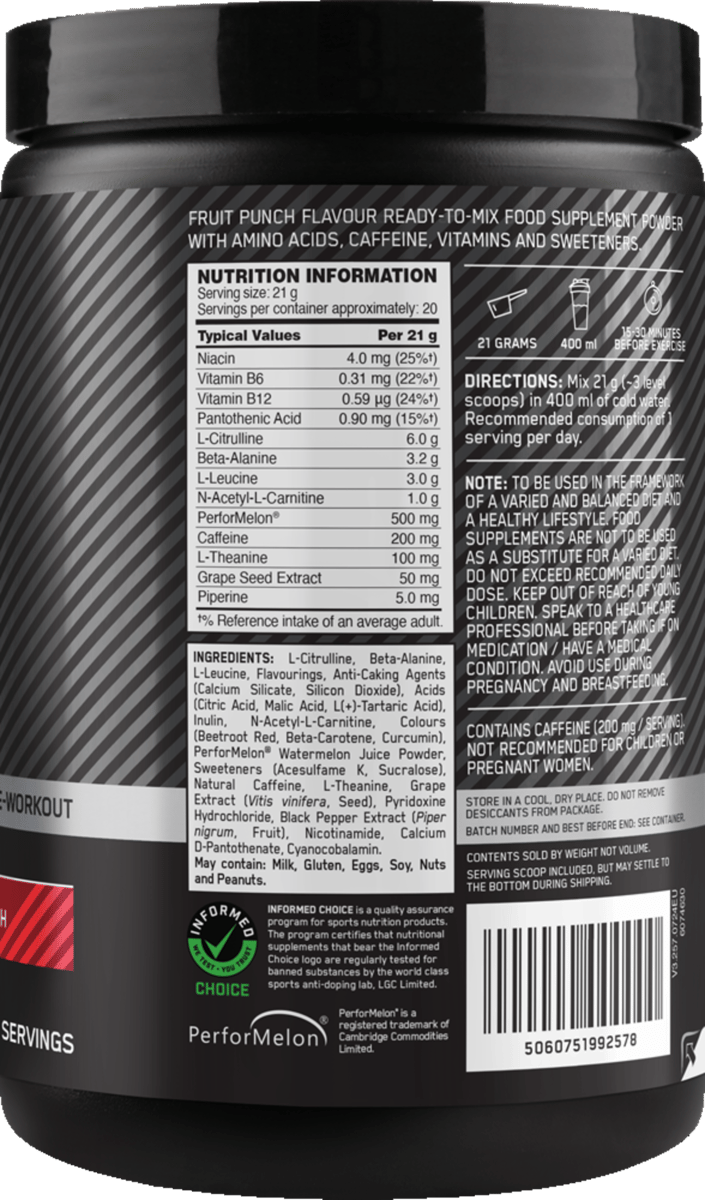 Opt. Nutr. Platinum PreWorkout Fruit Punch