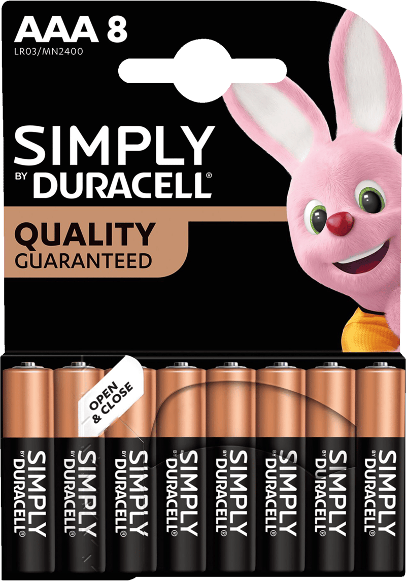 DURACELL SIMPLY AAA 8 pk - Grænsehandel til billige priser