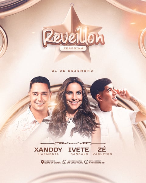 FLYER REVEILLON VIRADA DE ANO ARTISTAS E EVENTOS 2 | Baixar Design