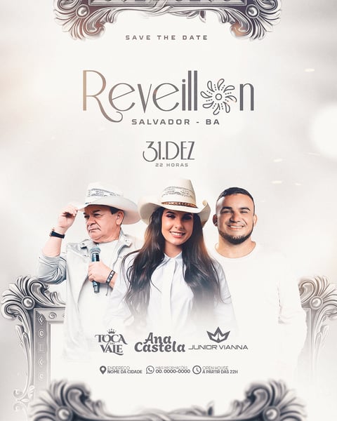 FLYER REVEILLON, VIRADA DE ANO, ARTISTAS E EVENTOS | Baixar Design