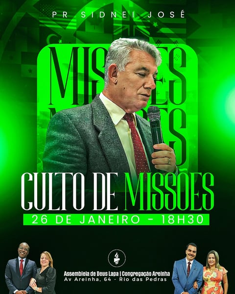 RIO 38 - FLYER CULTO DE MISSÕES PR GEDSON | Baixar Design