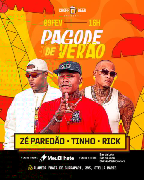 ANH FLYER EVENTO PAGODE DE VERÃO FEED PSD EDITÁVEL | Baixar Design