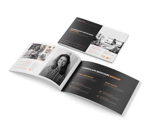 YNF REVISTA TIPO HORIZONTAL FECHADA E ABERTA MOCKUP PSD EDITÁVEL ...