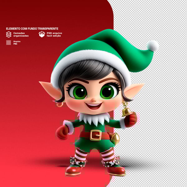 SLP PERSONAGEM 3D PARA COMPOSIÇÃO DE NATAL PNG TRANSPARENTE 6 | Baixar ...