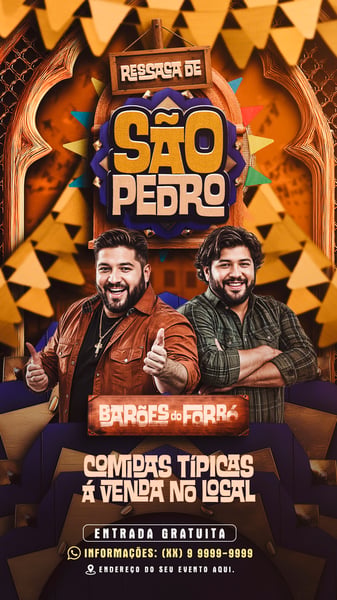 Flyer Ressaca de São Pedro STORY | Baixar Design