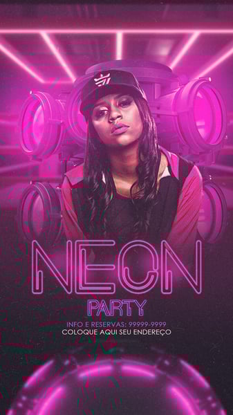 MQI 05 NEON PARTY - STÓRIES | Baixar Design