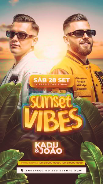 FLYER SUNSET VIBES STORY PSD EDITÁVEL | Baixar Design