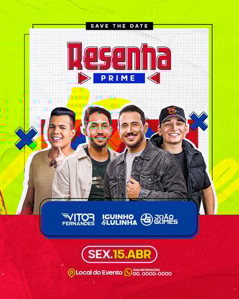 FLYER SHOWS E EVENTOS RESENHA PRIME ARTISTAS E EVENTOS | Baixar Design