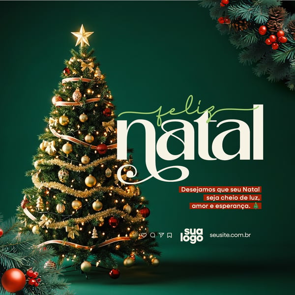 Feliz Natal Post Social Media PSD Editável | Baixar Design