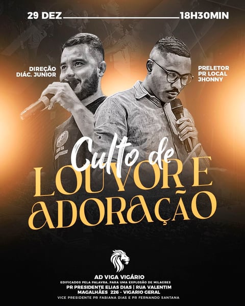 DFS 44 - CULTO DE LOUVOR E ADORAÇÃO | Baixar Design