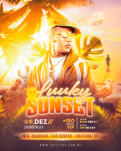 AMA FLYER FEED FUNK LUUKY SUNSET MC LUUKY 29 DEZ | Baixar Design