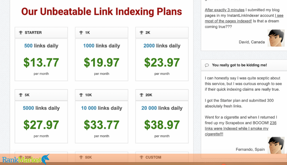 Instant Link Indexer group buy $1.00 at RankMarket