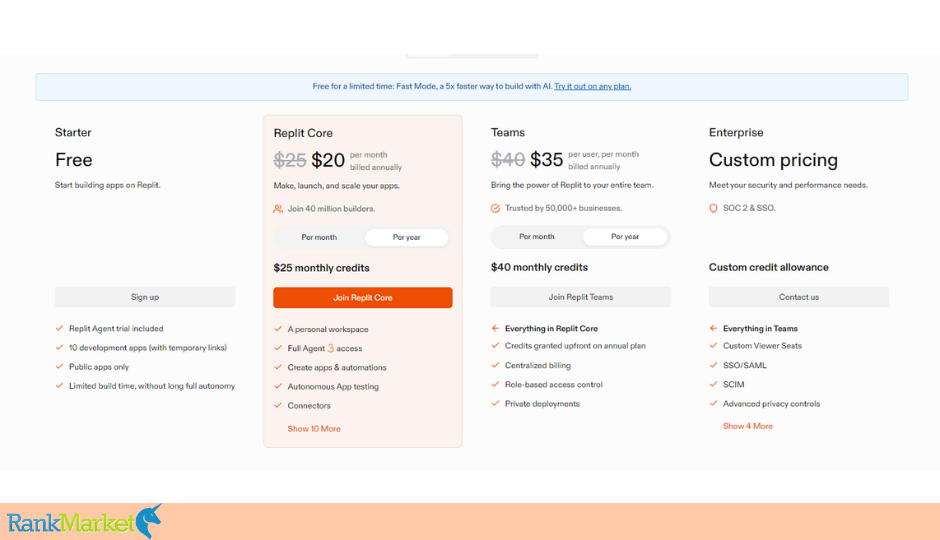 Replit Core group buy $64.45 at RankMarket