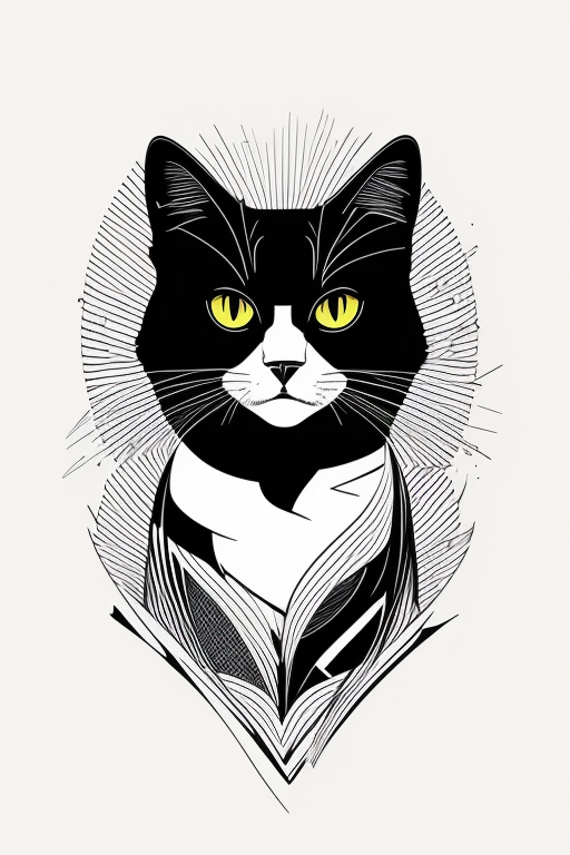 Squirrel_Hunt: artistic Cat portrait, comic book style, vibrant, t ...