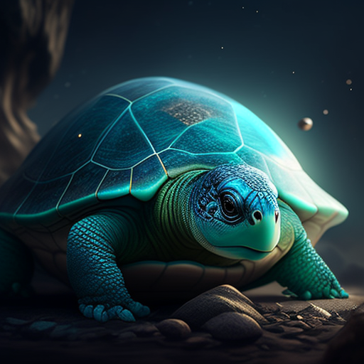 cheery-heron677: a cute cyan magical turtle with glasses