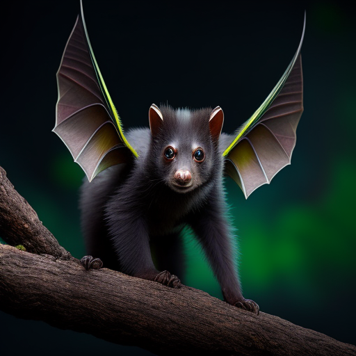 cheery-heron677: A small fruit bat with green coloured fur and wings