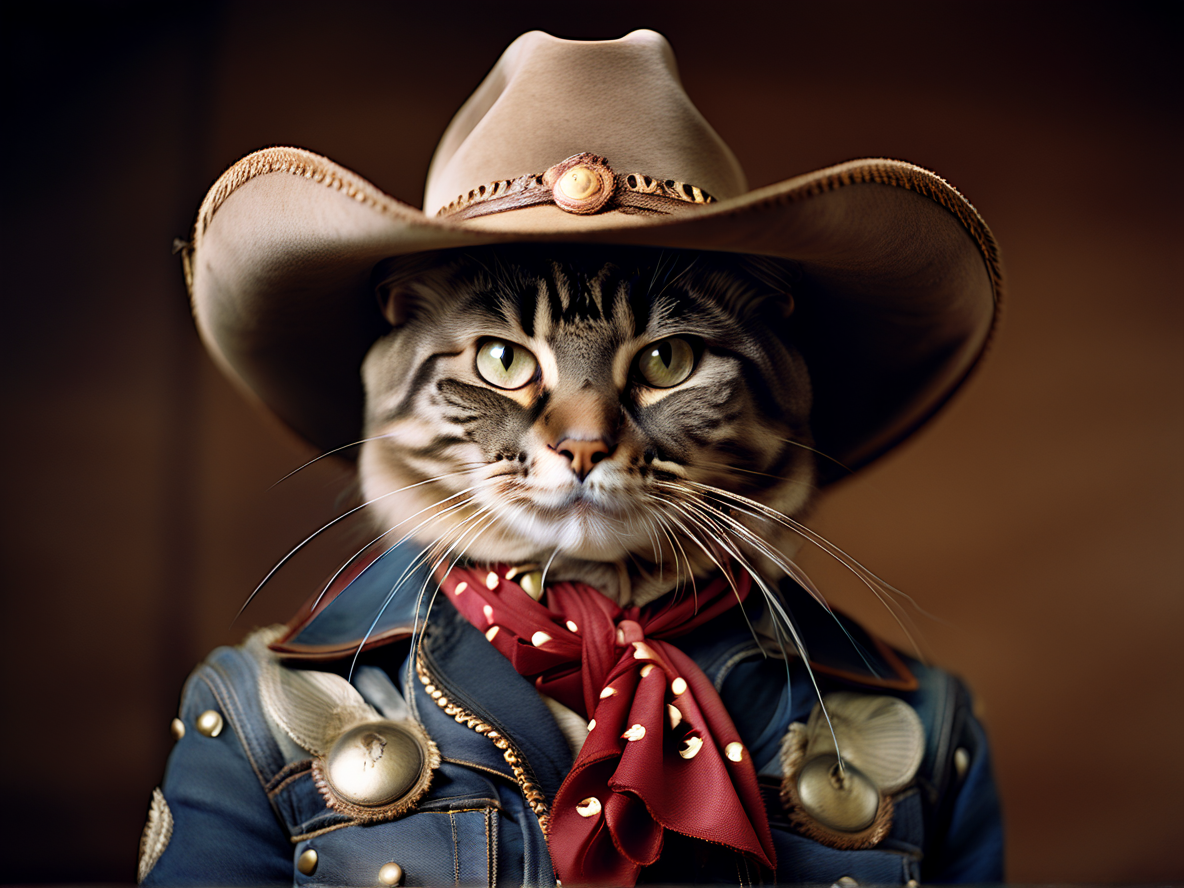 PolyCrumbs: Feline Anthropomorphic cat dressed as a cowgirl
