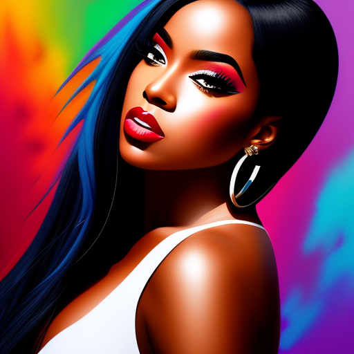 expert-kudu895: pop art, a colorful illustration of an r and b singer ...