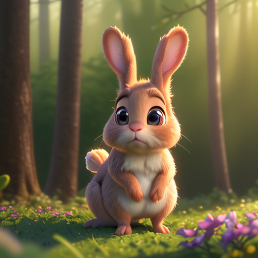 addison: A little rabbit with big eyes and long ears in the forest at ...
