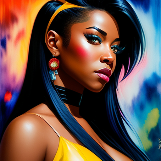 expert-kudu895: pop art, a colorful illustration of an r and b singer ...
