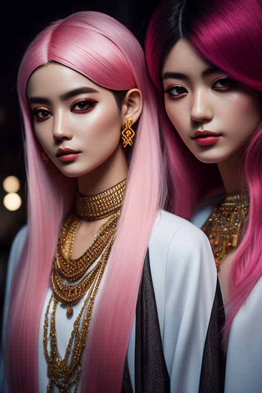 milky-swan39: Pink haired Arab ladies in Paris Fashion week wearing ...