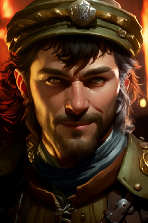 ill-bear32: Halfling man, mutton chops, brown hair, large cheeks, old checked cap, blinking eyes ...