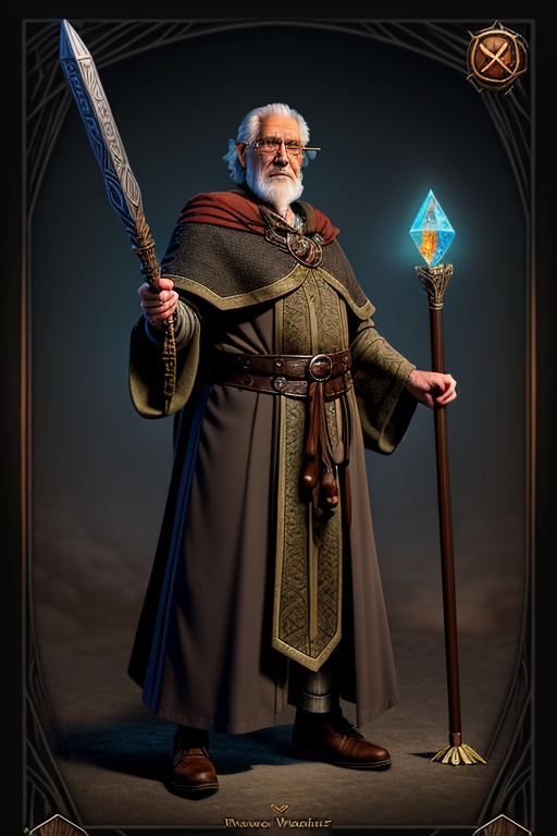 cheery-heron677: Dnd Goliath who is an Elderly Man, in clad in wizardly ...