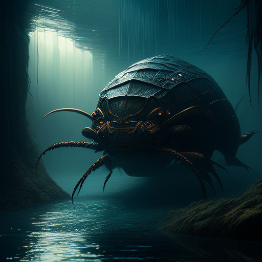 posh-sardine405: giant water bug monster in a pool of water