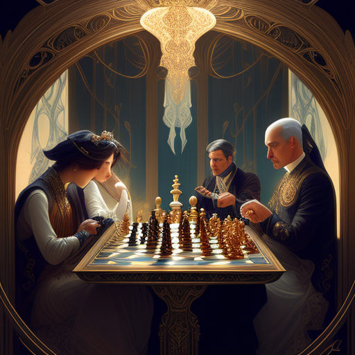esfinge19: a fancy chess game, Art by alphonse mucha, Intricate, Highly ...