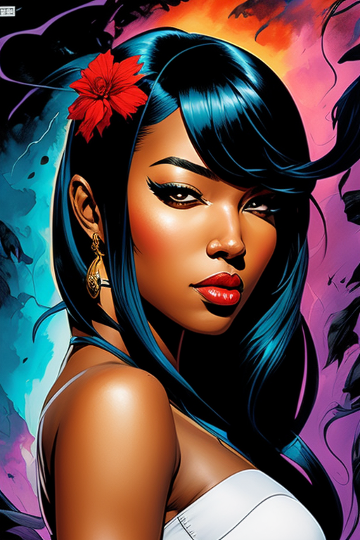 expert-kudu895: pop art, a colorful illustration of an r and b singer ...