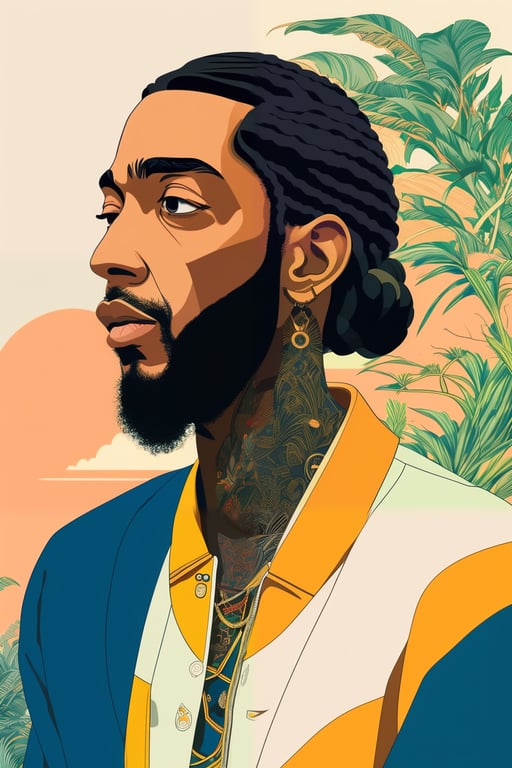 expert-kudu895: An illustration of the late, rapper Nipsey Hussle. Pop ...