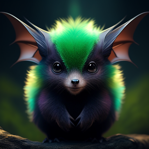 cheery-heron677: A small spooky-silly bat with green coloured fur
