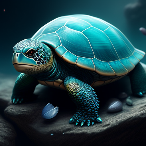 cheery-heron677: a cute cyan magical turtle with glasses