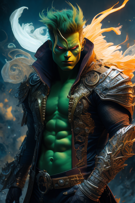 frizzy-bison549: marvel comics character green goblin, steampunk attire ...