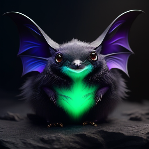 cheery-heron677: A small spooky-silly bat with green coloured fur
