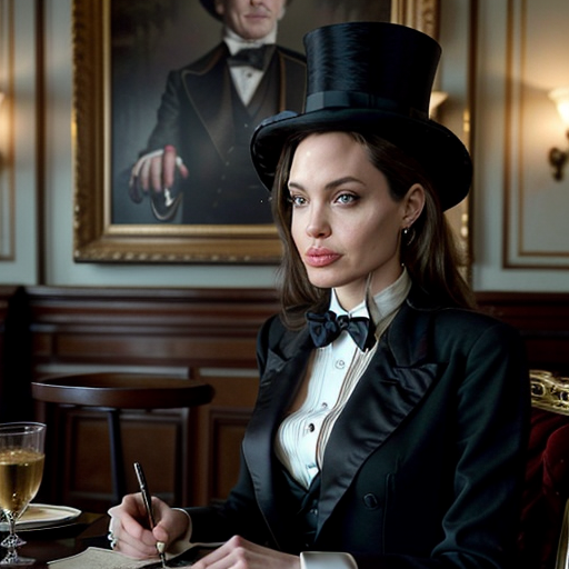 perky-magpie343: Angelina Jolie with a top hat