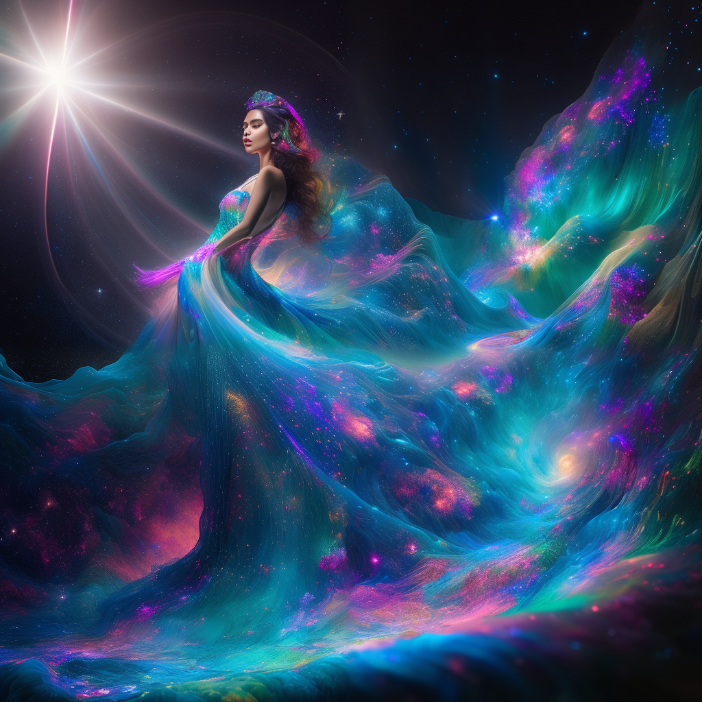 expert-kudu895: Beautiful African Water Goddess Walking on Iridescent ...