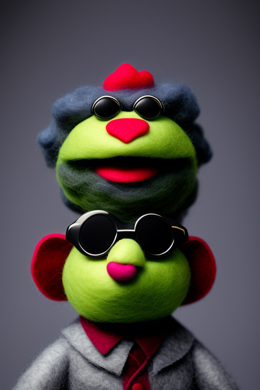 addison: A muppet with a green curly hairstyle and sunglasses