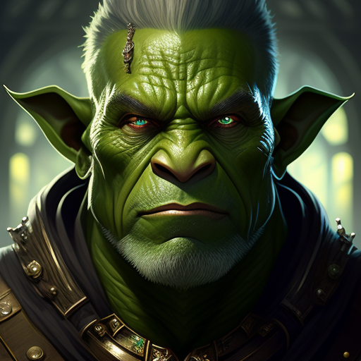 miquaight: friendly, green orc, green ork, elderly orcman in knight ...