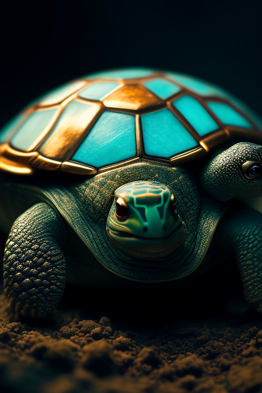 cheery-heron677: A magic turtle with a brilliant turquoise shell
