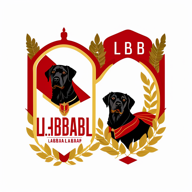 plastic-bat99: professional logo, A black Labrador portrait draped in ...