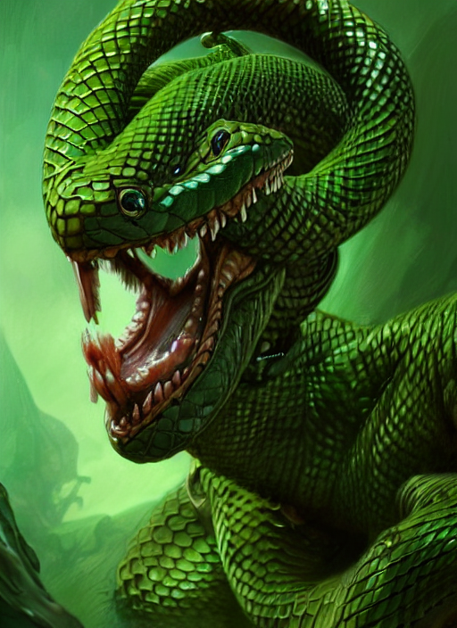 prompthunt: portrait of aggressive snake humanoid, d & d, muscular ...